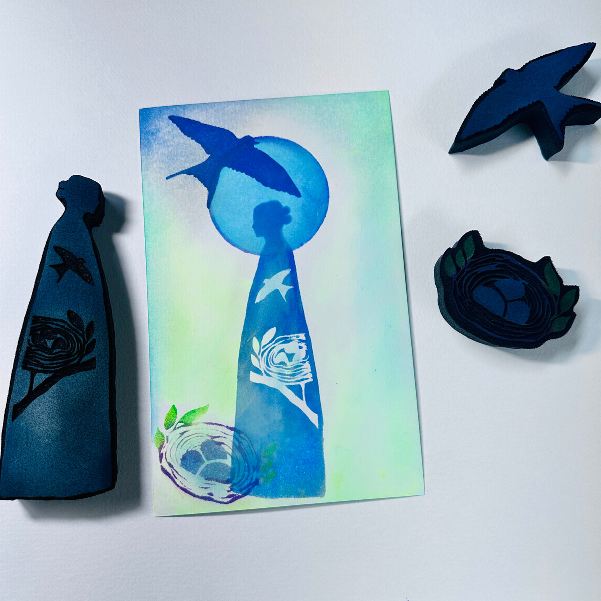 Leaca Young for Fodder School | Bird Goddess | Foam Stamps - Set of 3 ...