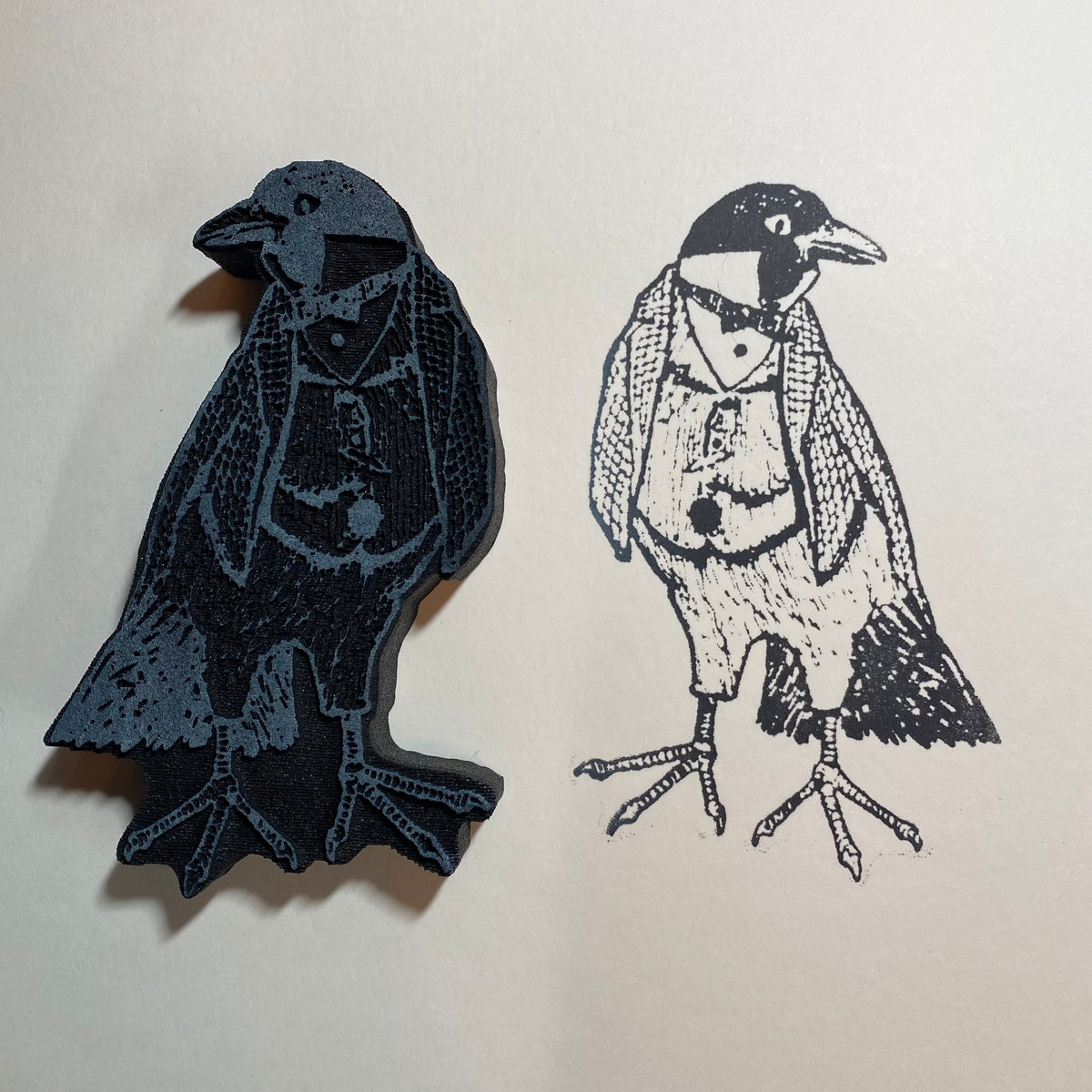 100 Proof Press | Suited Crow | Foam Stamp – Art Foamies